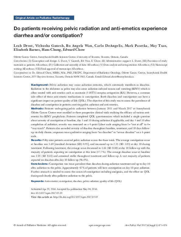 (PDF) Do patients receiving pelvic radiation and anti-emetics ...