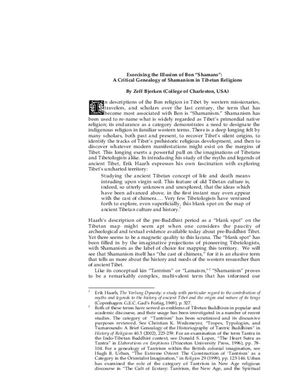 (PDF) Exorcising the Illusion of Bon Shamans : A Critical Genealogy of ...