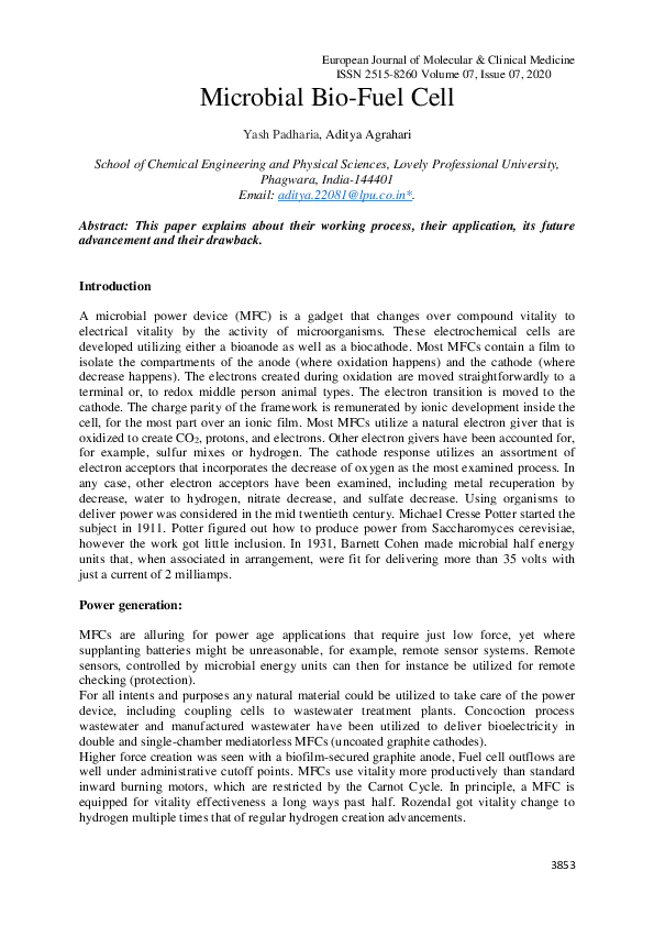 (PDF) Microbial Bio-Fuel Cell