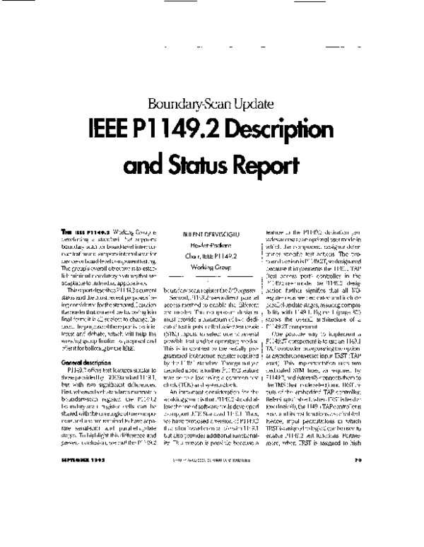 (PDF) Boundary-scan update-IEEE P1149.2 description and status report