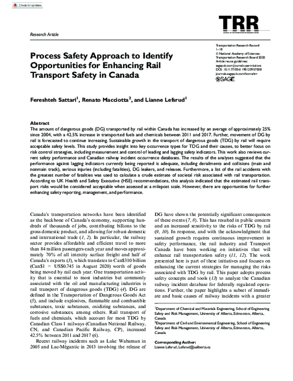 (PDF) Process Safety Approach to Identify Opportunities for Enhancing ...