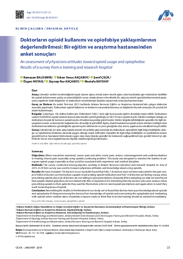(PDF) An assessment of physicians attitudes toward opioid usage and ...