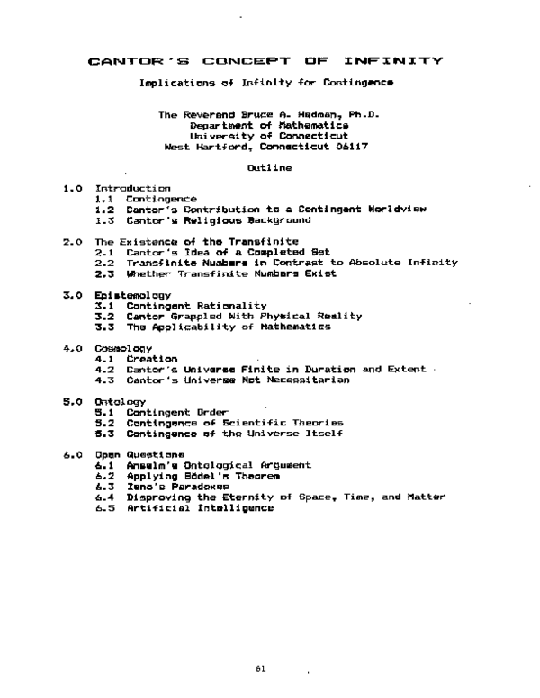 (PDF) Creator's Concept of Infinity: Implications of Infinity for ...