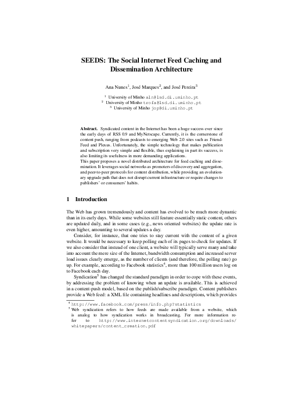 (PDF) SEEDS: The Social Internet Feed Caching and Dissemination ...