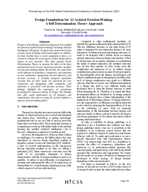 (PDF) Design Foundations for AI Assisted Decision Making: A Self ...