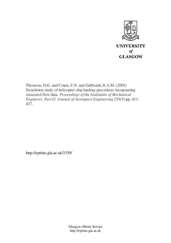 (PDF) A Simulation Study of Helicopter Ship Landing Procedures ...