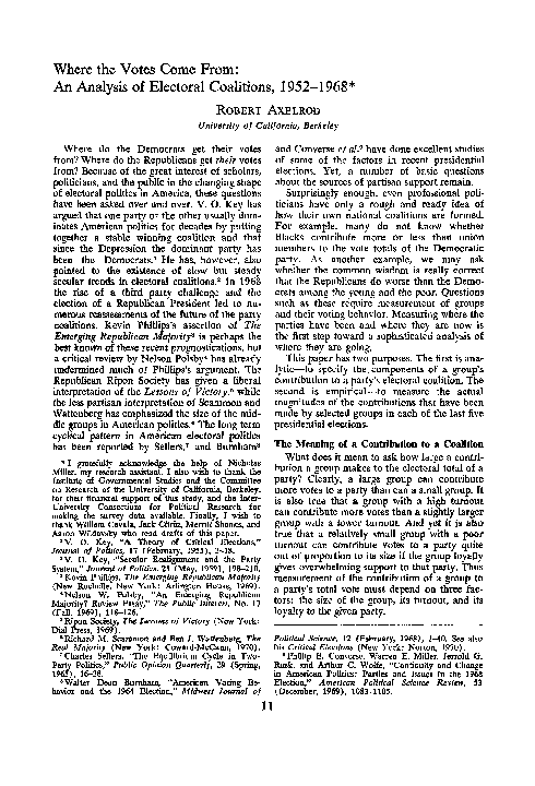 (PDF) Where the Votes Come From: An Analysis of Electoral Coalitions ...