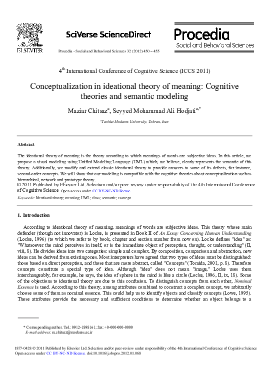 (PDF) Conceptualization in ideational theory of meaning: Cognitive ...