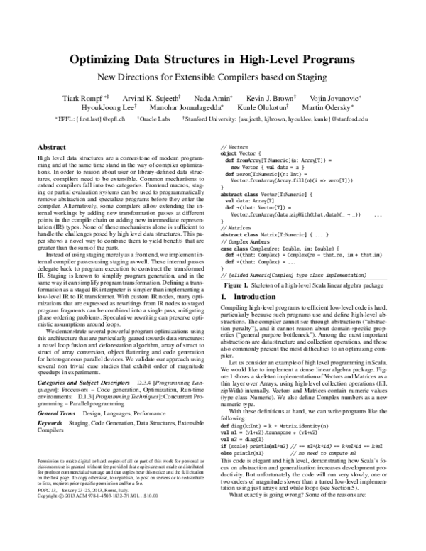Pdf Optimizing Data Structures In High Level Programs 8423