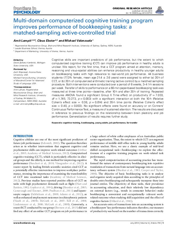 (PDF) Multi-domain computerized cognitive training program improves performance of bookkeeping ...