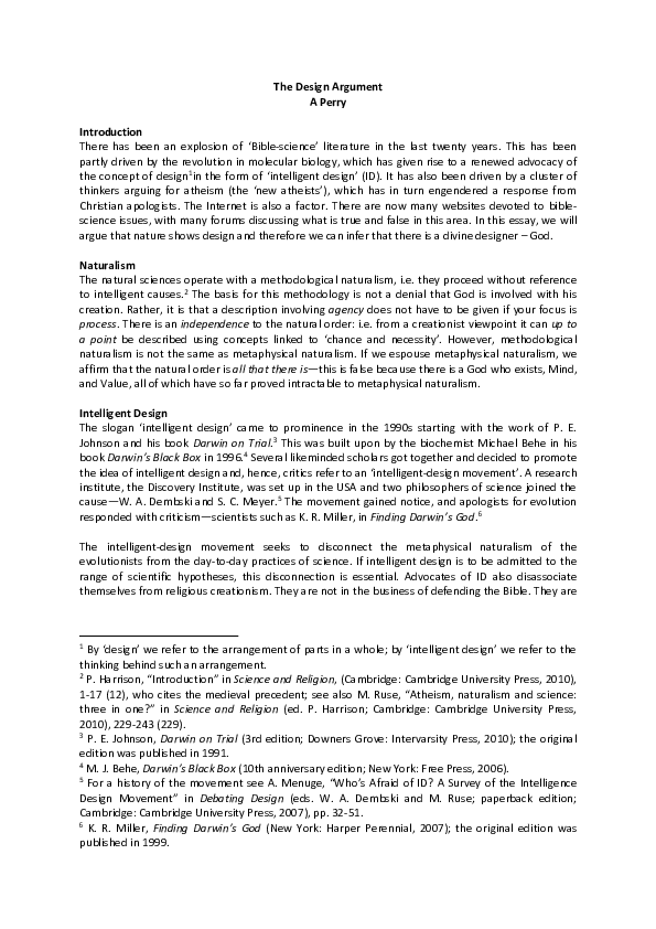(PDF) The Design Argument