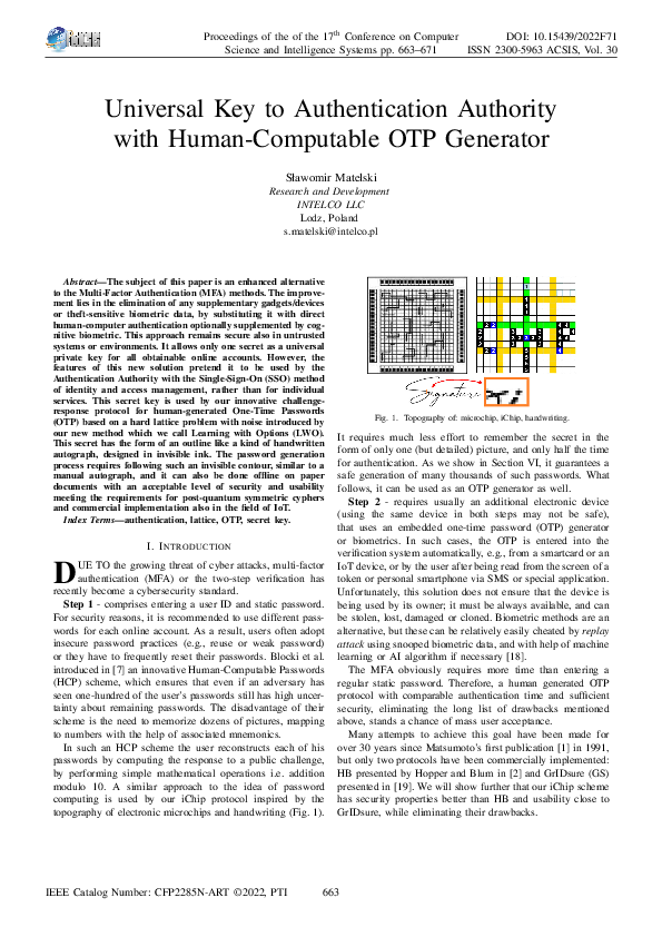 (PDF) Universal Key to Authentication Authority with Human-Computable ...