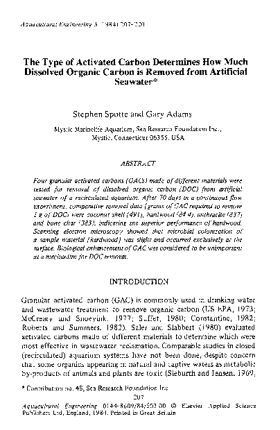 (PDF) The type of activated carbon determines how much dissolved ...