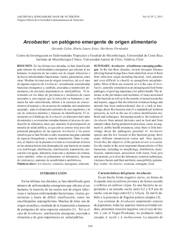(PDF) [Arcobacter: a foodborne emerging pathogen]