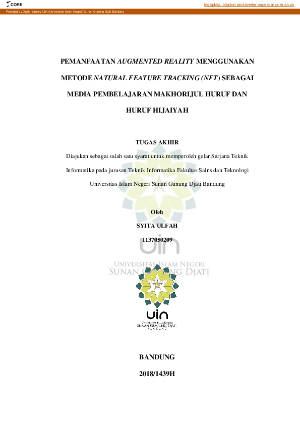 (PDF) Pemanfaatan Augmented Reality menggunakan Metode Natural Feature Tracking(NFT) sebagai ...