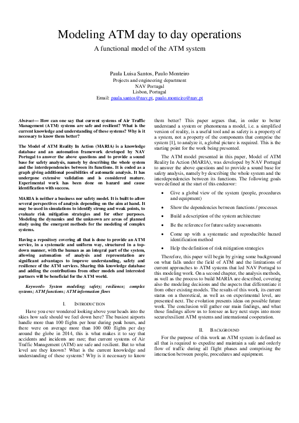 (PDF) Modeling ATM day to day operations A functional model of the ATM ...