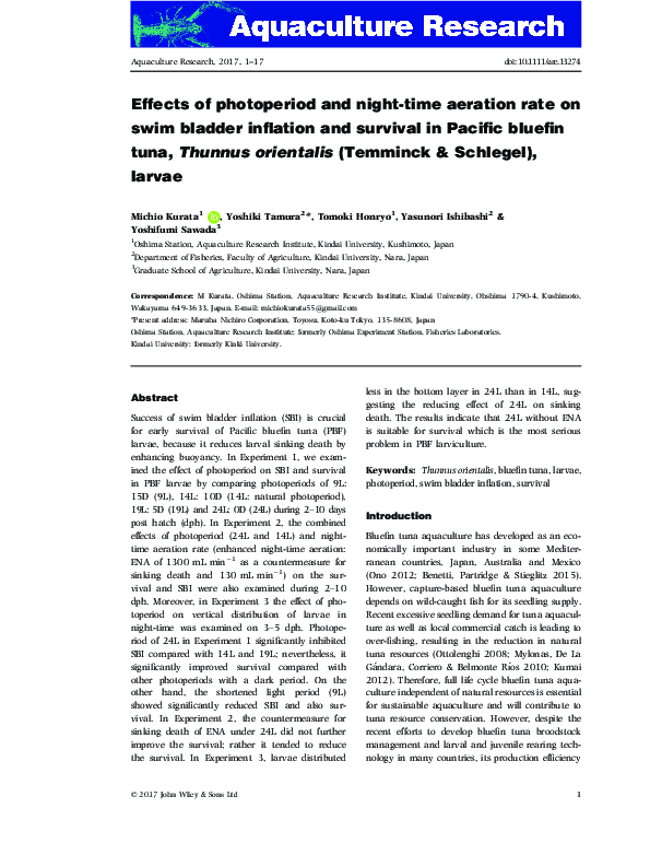 (PDF) Effects of photoperiod and night-time aeration rate on swim ...