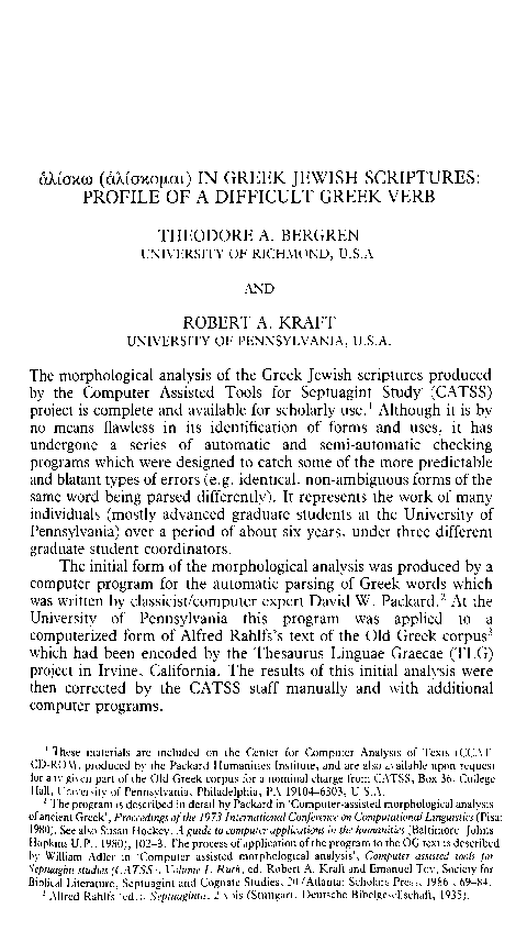 (PDF) Profile of a Difficult Greek Verb