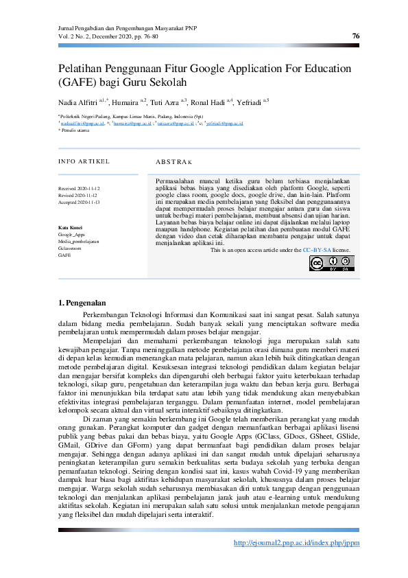 (PDF) Pelatihan Penggunaan Fitur Google Application For Education (GAFE ...