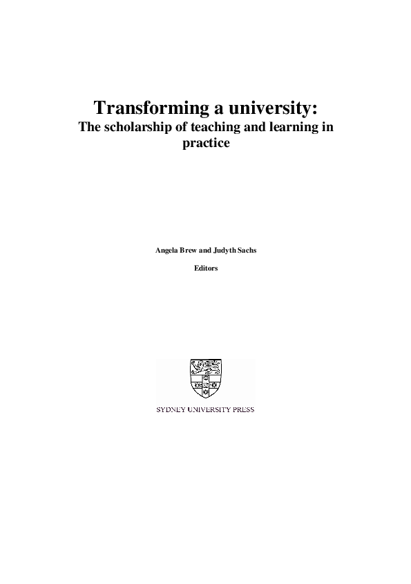 (PDF) Transforming a university: The scholarship of teaching and ...