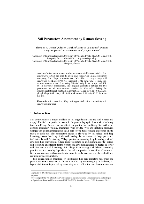 (PDF) Soil Parameters Assessment by Remote Sensing
