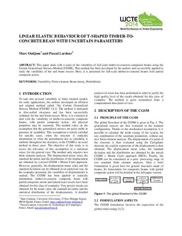 (PDF) Linear Elastic Behaviour of T-Shaped Timber-To-Concrete Beam with Uncertain Parameters ...