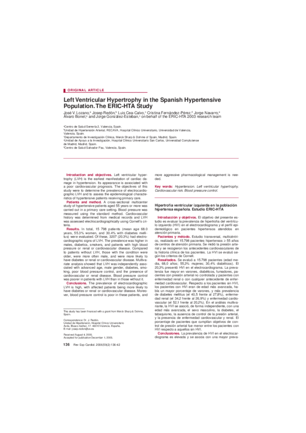 (PDF) Left Ventricular Hypertrophy in the Spanish Hypertensive ...