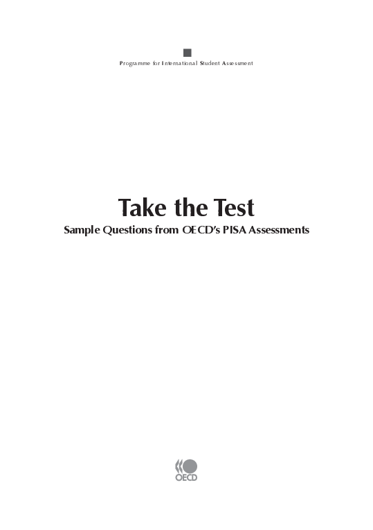 (PDF) Take the test: sample questions from OECD's PISA assessments