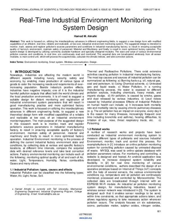 (PDF) Real-Time Industrial Environment Monitoring System Design