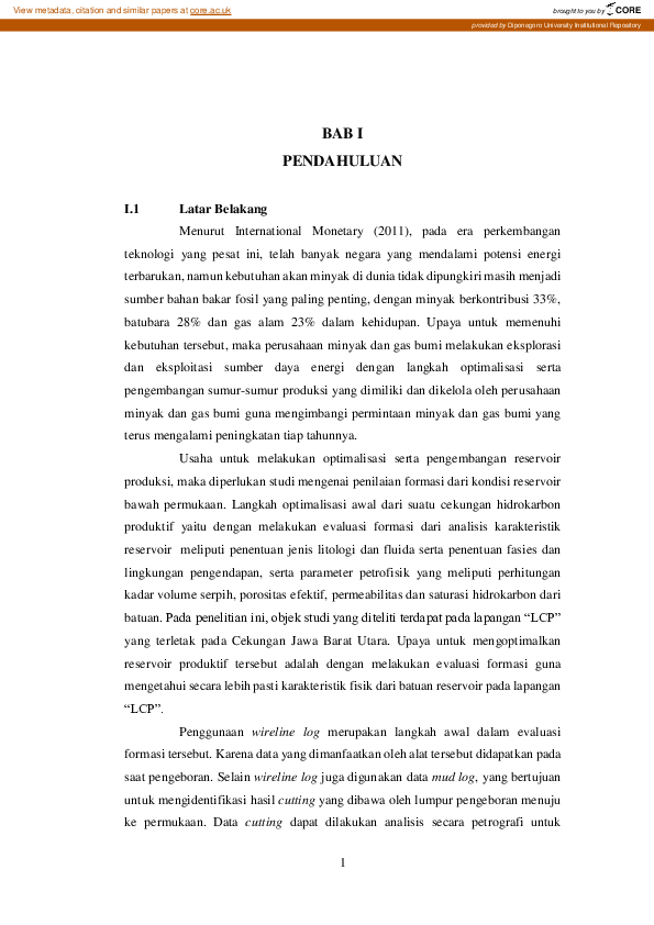 (PDF) Analisis Karakteristik Reservoir untuk Evaluasi Formasi pada Sumur “LCP-1”, “LCP-2” dan ...