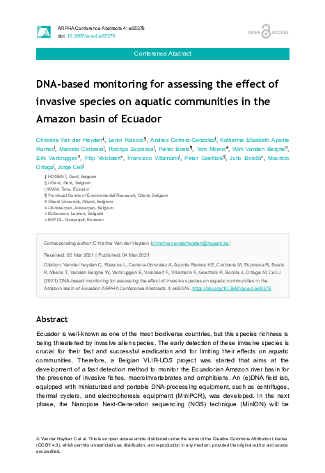 (PDF) DNA-based monitoring for assessing the effect of invasive species ...