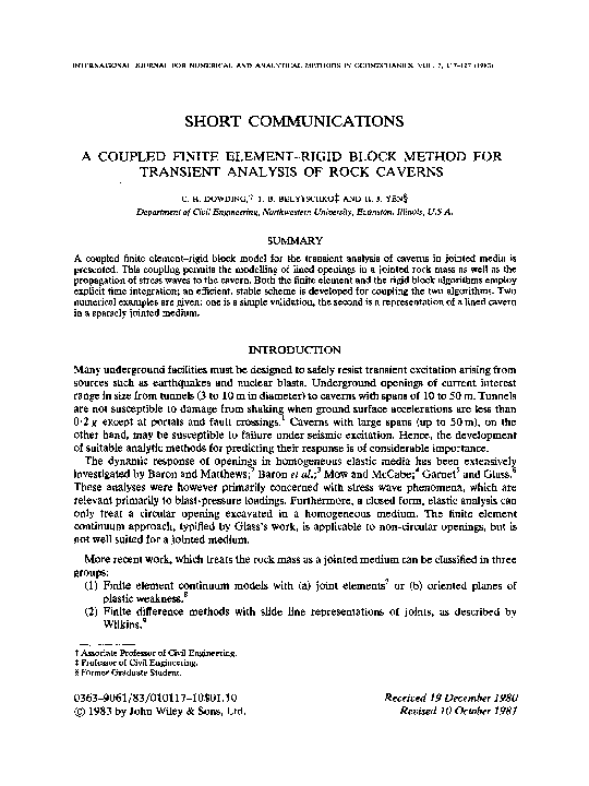 (PDF) A coupled finite element-rigid block method for transient ...