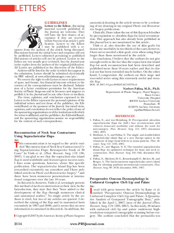 (PDF) Reconstruction of Neck Scar Contractures Using Supraclavicular ...