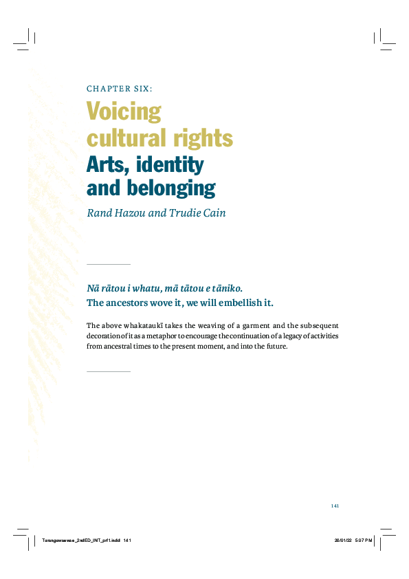 (PDF) Voicing cultural rights Arts, identity and belonging