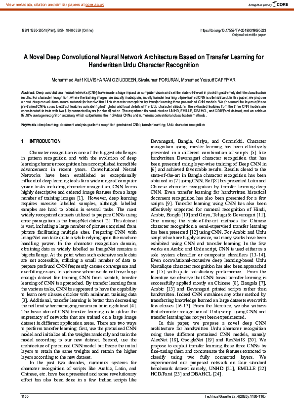 Pdf A Novel Deep Convolutional Neural Network Architecture Based On Transfer Learning For