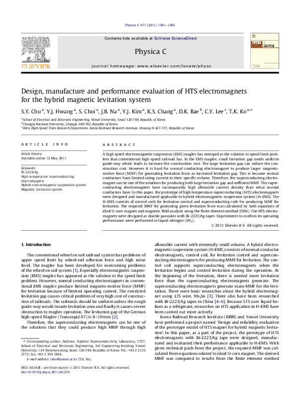 (PDF) Design, manufacture and performance evaluation of HTS ...