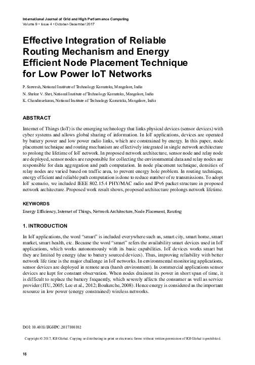 (PDF) Effective Integration of Reliable Routing Mechanism and Energy Efficient Node Placement ...