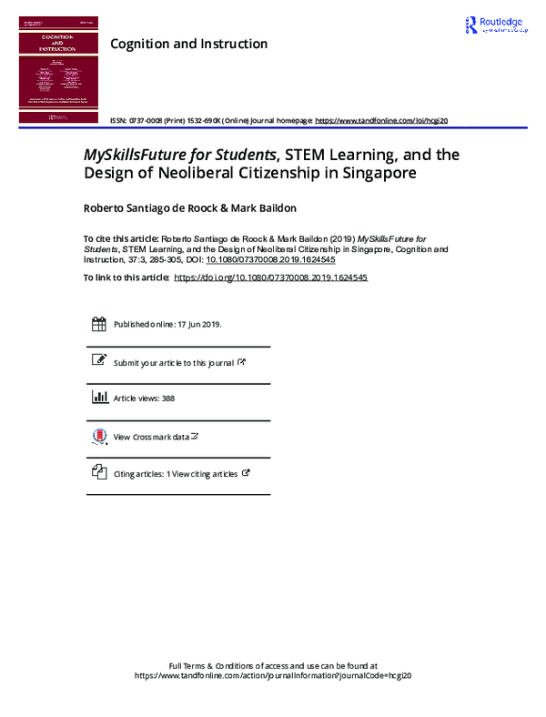 (PDF) MySkillsFuture for Students, STEM Learning, and the Design of ...