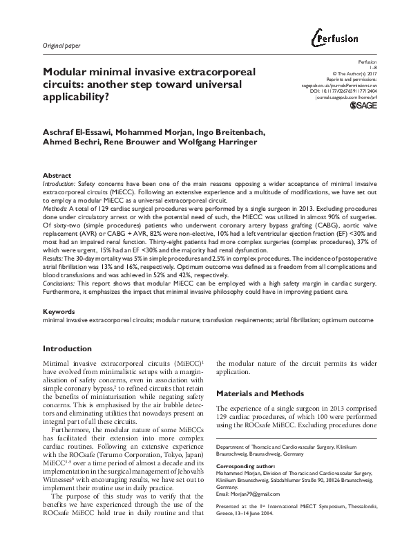 (PDF) Modular minimal invasive extracorporeal circuits: another step ...