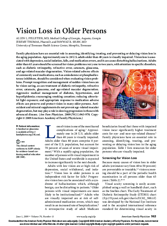 (PDF) Vision loss in older persons