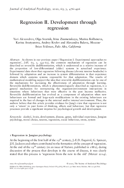 (PDF) Regression II. Development through regression