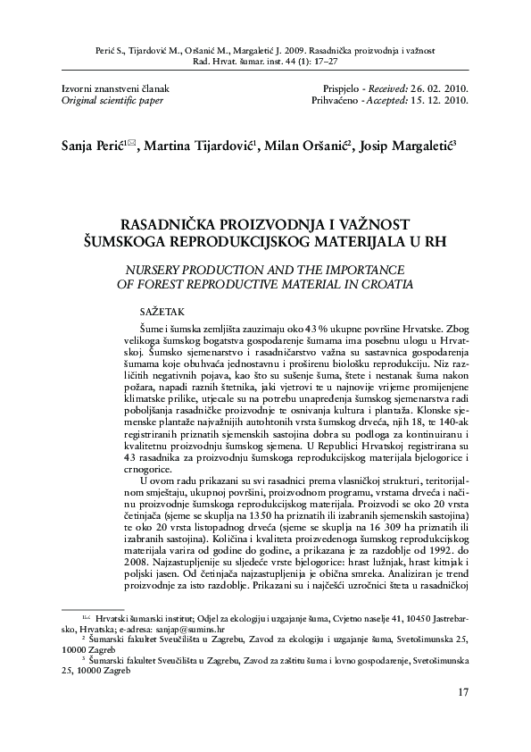 (PDF) Nursery Production and the Importanceof Forest Reproductive ...