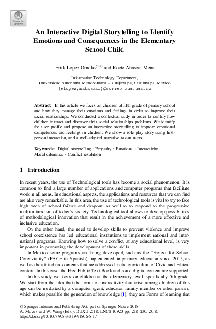 (PDF) An Interactive Digital Storytelling to Identify Emotions and ...
