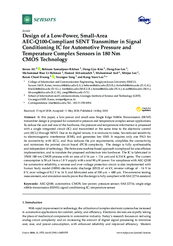 (PDF) Design of a Low-Power, Small-Area AEC-Q100-Compliant SENT ...
