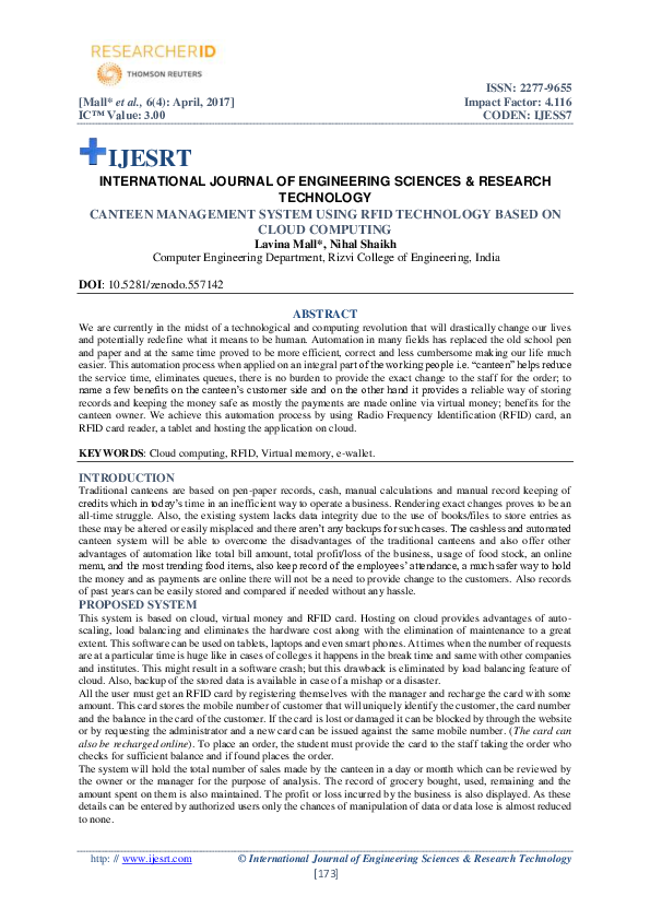 (PDF) Ijesrt International Journal of Engineering Sciences & Research ...