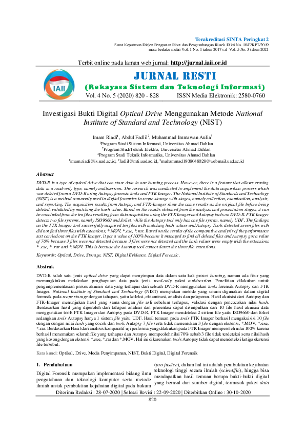 (PDF) Investigasi Bukti Digital Optical Drive Menggunakan Metode ...