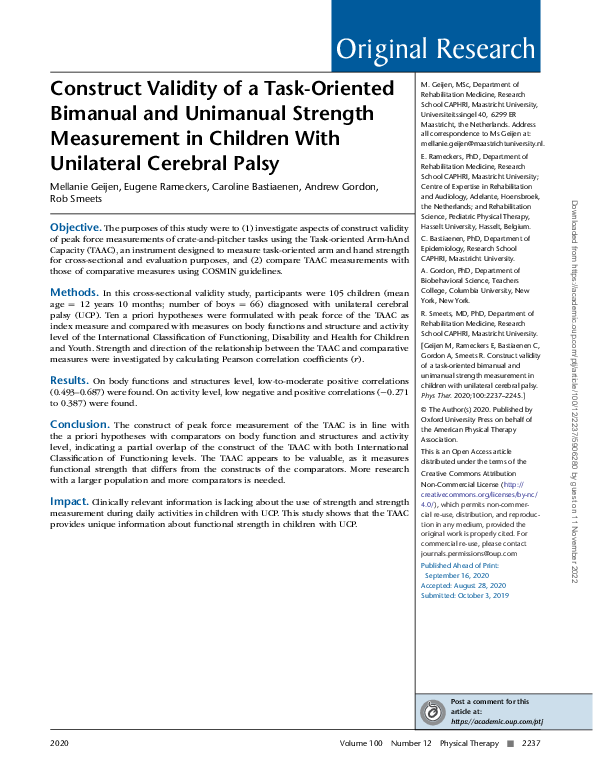 (PDF) Construct Validity of a Task-Oriented Bimanual and Unimanual Strength Measurement in ...