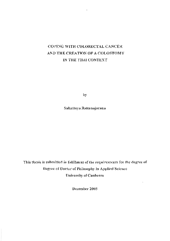 (PDF) Coping with colorectal cancer and the creation of a colostomy in ...