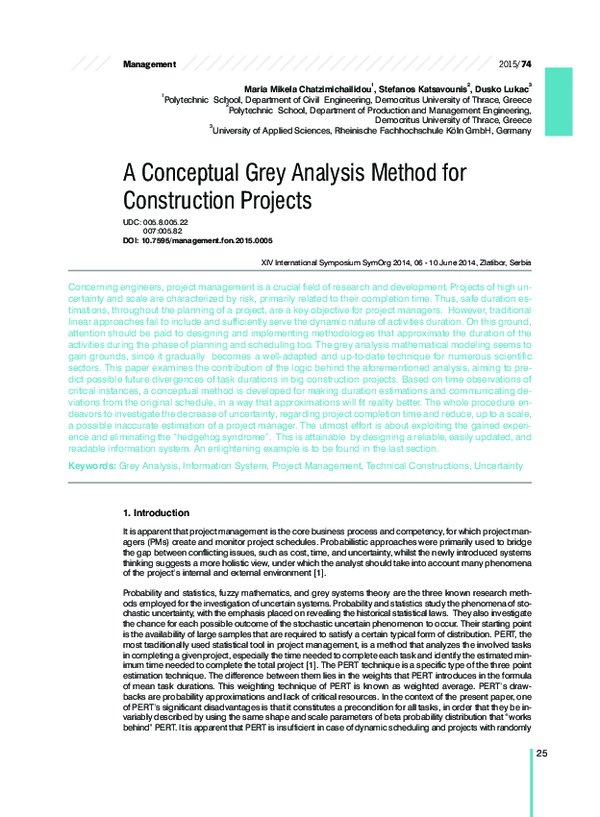 (PDF) A Conceptual Grey Analysis Method for Construction Projects
