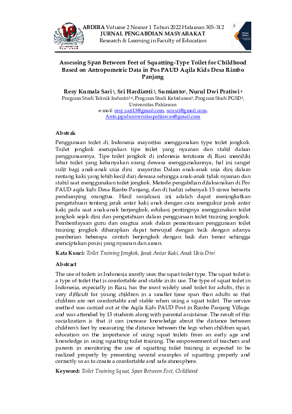 (PDF) Assessing Span Between Feet of Squatting-Type Toilet for ...